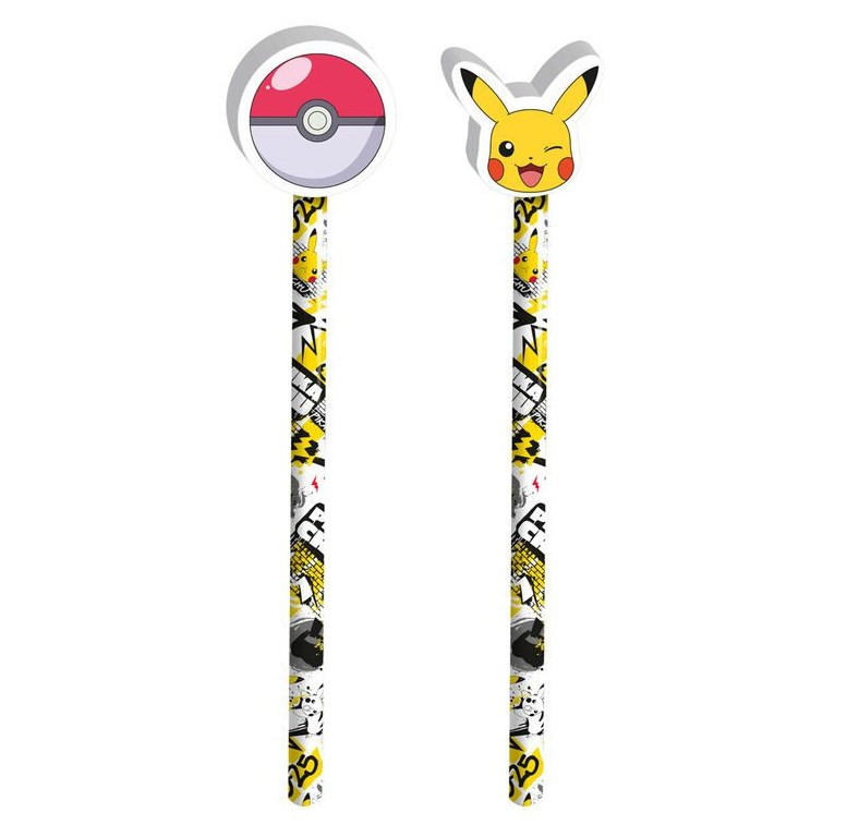 Lápis Pokémon com Borracha Sortido | FestasParty
